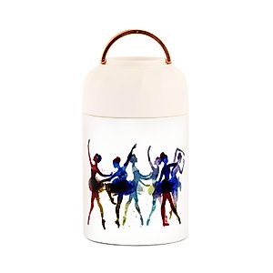 Ballerina Dancing Kids Womens Lunch Insulated Jar with Spoon 17oz/500ml Hot Food Storage Stainless Steel Vacuum Vacuum Insulated Thermal Lunch for Keep Food Warm