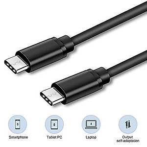 Digipartspower 5FT 100W USB-C to USB-C Cord Compatible with Dell Latitude 12 5290 T17G002 2-in-1 Laptop