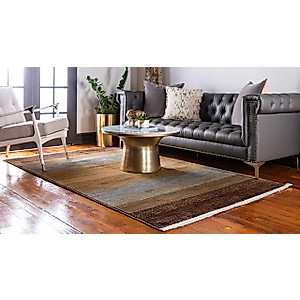 Unique Loom Fars Collection Area Rug - Manila (6' 1" x 9' Rectangle, Multi/ Light Brown)