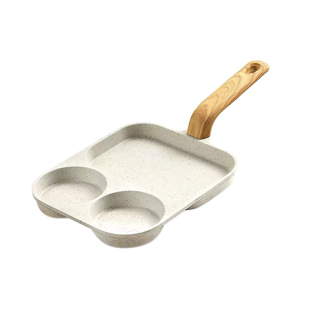 Unoschrim Nonstick Egg Frying Pan, Egg Frying Pan 3 Section, Aluminum Frying Pan With Heat Resistant Handle, Cooking Pan for Breakfast, Egg, Bacon and Burgers, Easy Clean, Only for Gas Stove