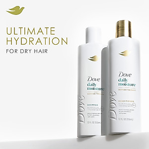 Dove Damage Therapy Shampoo Daily Moisture for Dry Hair with Bio-Protein Care Technology and Hyaluronic Serum 12 Fl Oz