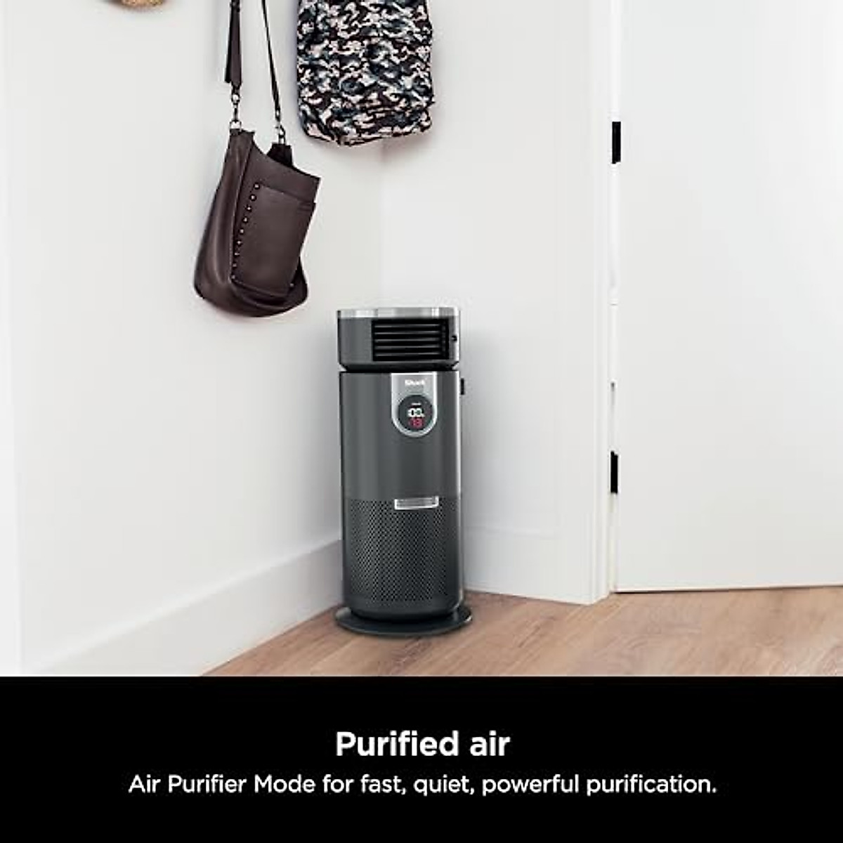 Shark HC451 3-in-1 Clean Sense Air Purifier, Heater & Fan, HEPA Filter, 500 Sq Ft, Oscillating, Small Room, Bedroom, Office, Captures 99.98% of Particles for Clean Air, Dust, Smoke & Allergens, Black