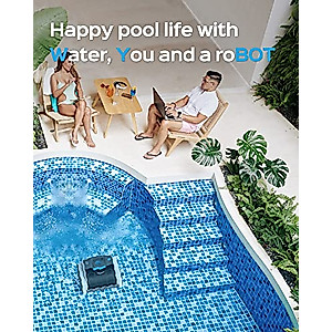 WYBOT S1 High-end Cordless Wall Climbing Robotic Pool Cleaner with APP Mode, Smart Mapping Tech, Lasts 180mins, Automatic Pool Vacuum Robot with Powerful Suction, Fast Charging Fit for Inground Pools