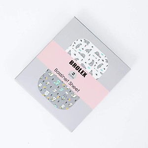 Stretchy Bassinet Sheet Set BROLEX 2 Pack Snug Fitted Cradle Fitted Sheets for Bassinet Pads/Mattress, for Boys Girls,Unisex,Ultra Soft Breathable,Owl Bear