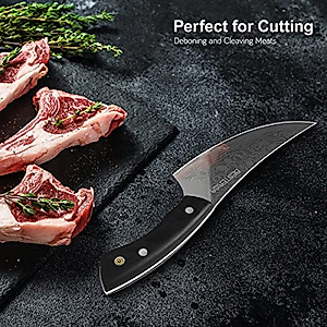 BESTERiSA Butcher Knife, 6 Inch Ultra Sharp Viking Knife- High Carbon German Stainless Steel EN1.4116 Boning Knife Fillet Knife for Kitchen