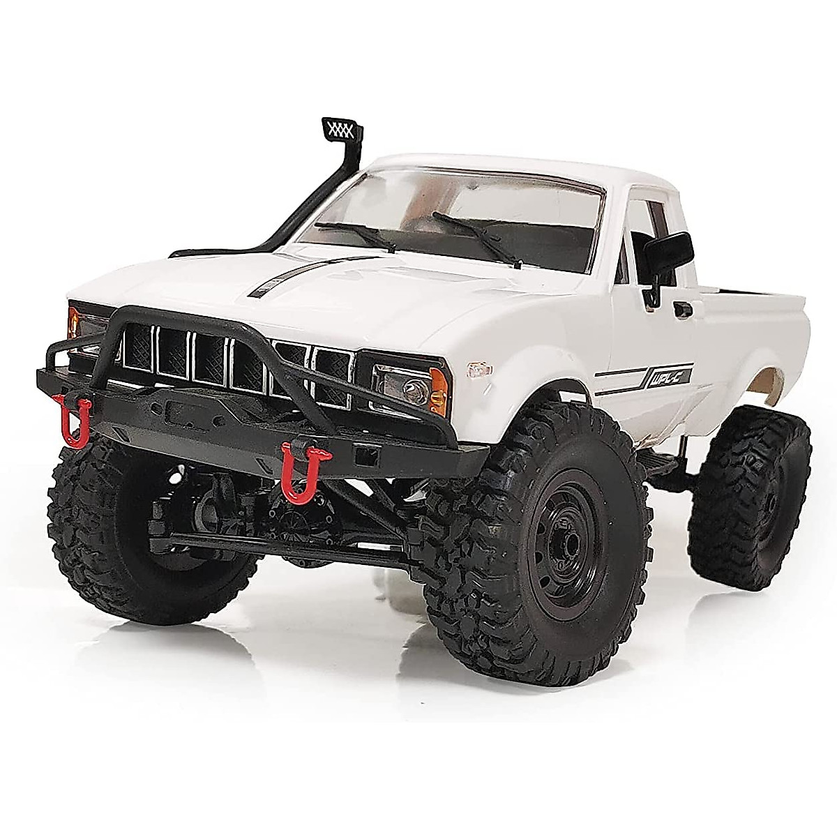 YIKESHU RC Crawler Offroad RC Truck 4x4 Remote Control Rock Crawler WPL C24-1 Pickup Trucks with Led Light, 2.4 Ghz 1/16 Scale All Terrain Car Brushed RTR Pickup for Adults