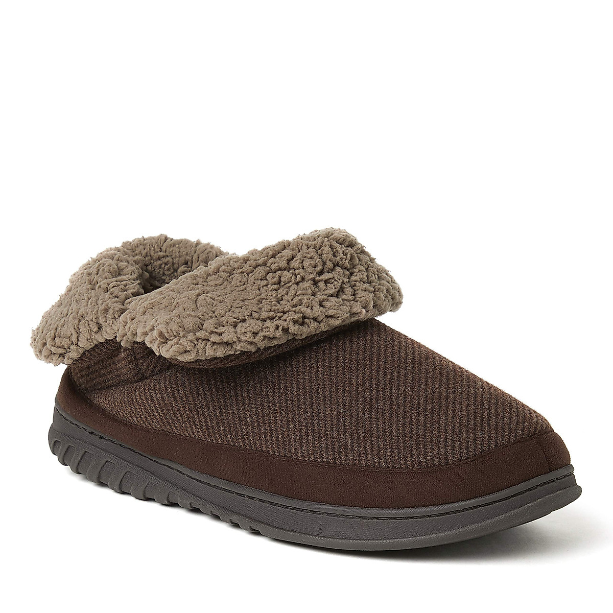 Dearfoams mens James Woven Boot Slipper, Coffee, X-Large US