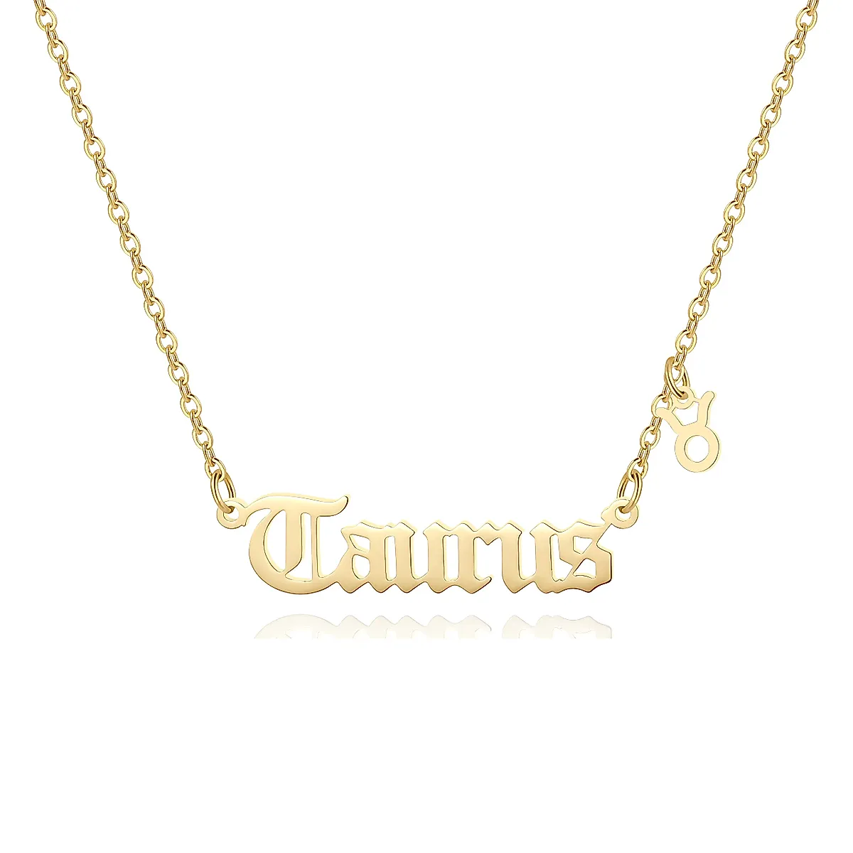 QXTX Taurus Necklace,Taurus Necklace for Women,Zodiac Necklace,Horoscope Constellations Necklace(Gold,Taurus)