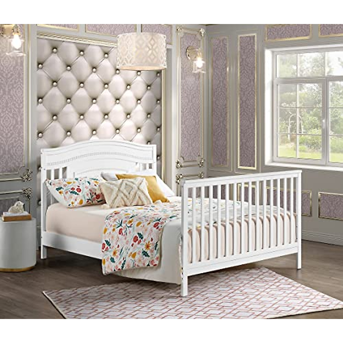 Oxford Baby Briella 4-in-1 Convertible Crib, White, GreenGuard Gold Certified