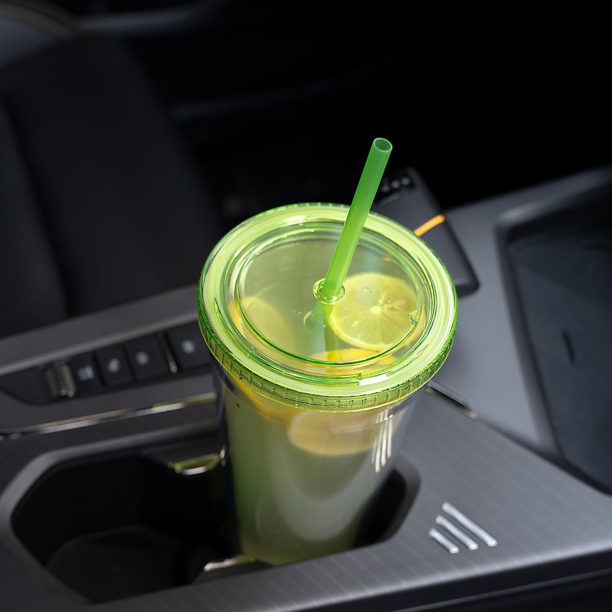 Luxfuel 32oz Acrylic Tumblers with Lid and Straws,Double Walled Clear Plastic Straw Cup,Reusable Insulated Cups Perfect for Parties,Birthdays,Weddings -2 Pack