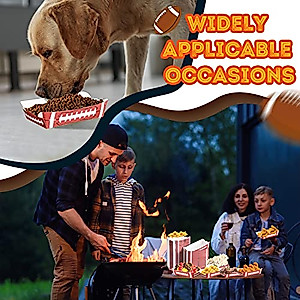 200 Pcs Football Party Supplies 2 lb Football Paper Food Trays Nacho Trays Disposable Serving Trays Football Paper Party Snack Bowls for Football Sports Event Birthday Party Decorations