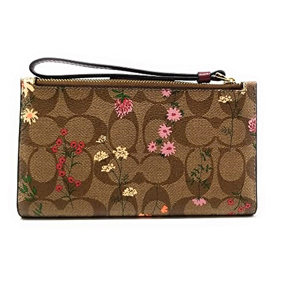 Coach Women's Tech Wallet in Colorblock Signature Canvas (Wildflower Print - Khaki Multi)