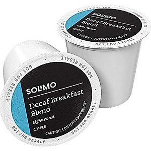Amazon Brand Solimo Decaf Light Roast Coffee Pods, Breakfast Blend, Compatible with Keurig 2.0 K-Cup Brewers,100 Count (Pack of 1)