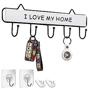 all sea Key Holder for Wall Adhesive, Adhesive Key Hook, No Damage Key Rack for Wall with 5 Key Hooks for Keys , Key Hanger for Wall Entryway