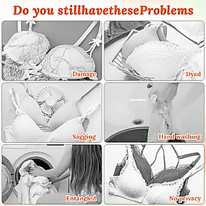 Bra Wash Bags for Laundry, Large Lingerie Underwear Brassiere Bag Set for Washing Machine With Zipper for Women Laundry Storage Washing Delicates (17"L x 9"W x 2"H)