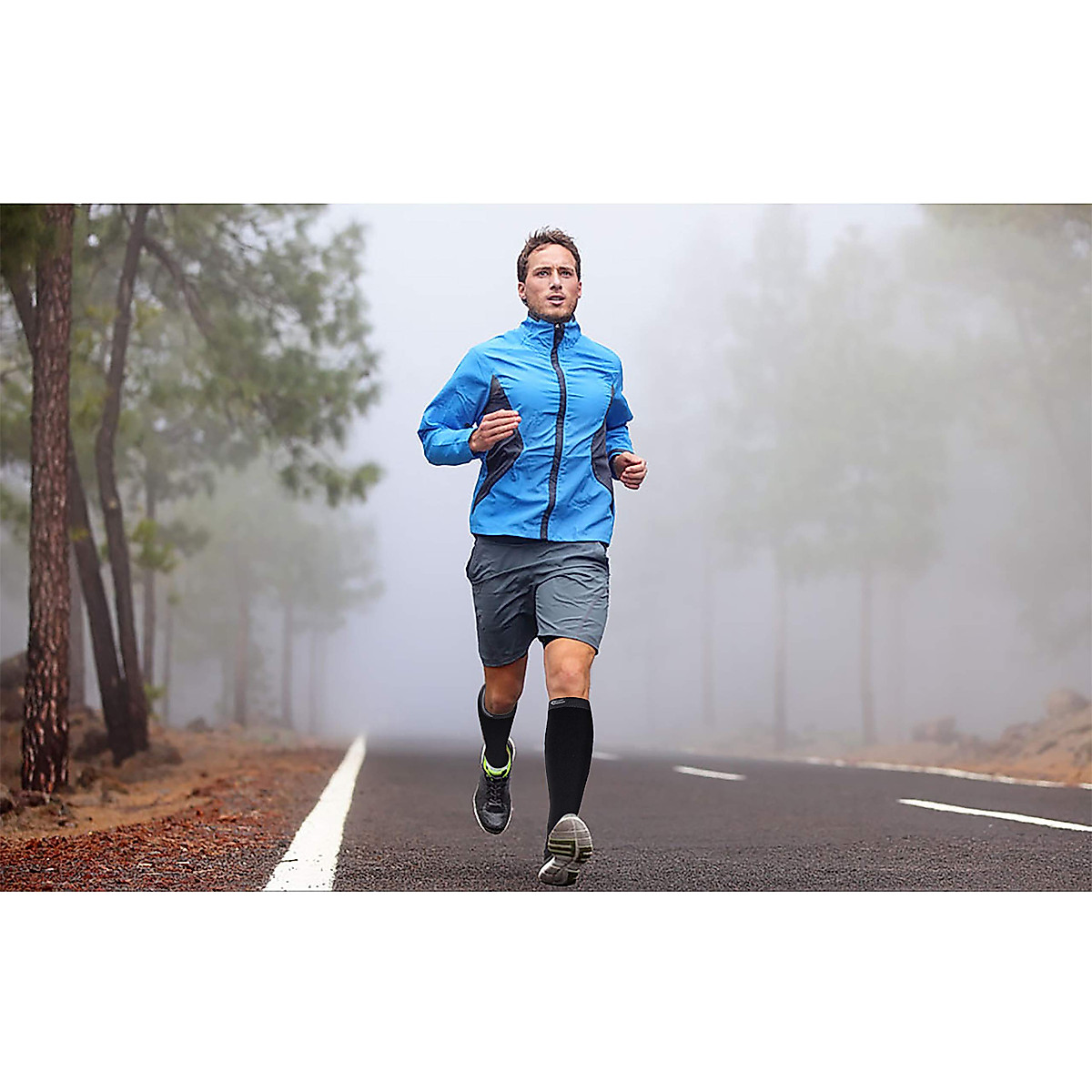 CS CELERSPORT 3 Pairs Compression Socks 20-30mmHg for Men Circulation Socks For Running Traveling Shin Splints Nurse Athletic And Pregnancy Black