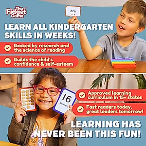 The Fidget Game Kindergarten Learning Bundle - Learn to Read in Weeks, Master 500 Flash Cards - High-Frequency Dolch Sight Words, Numbers, Addition & Subtraction & Shapes - for Pre-K to Grade 3