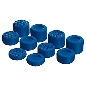 PlayVital Blue Ergonomic Stick Caps Thumb Grips for PS5/4, Xbox Series X/S, Xbox One, Xbox One X/S, Switch Pro Controller - with 3 Height Convex and Concave - Diamond Grain & Crack Bomb Design