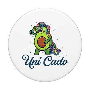 Uni Cado, Cute Avocado, Funny Unicorn, Guacamole, Vegan PopSockets Swappable PopGrip
