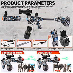 Large Gel Ball Blaster with Drum, Manual & Automatic Dual Mode Splatter Ball Blaster, for Outdoor Activities -Team Game, Purple