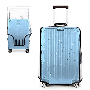 WCHOSOZH Luggage Cover, Clear Suitcase Cover Luggage Protector, Waterproof PVC Suitcase Cover for Wheeled Suitcases (28 inch)