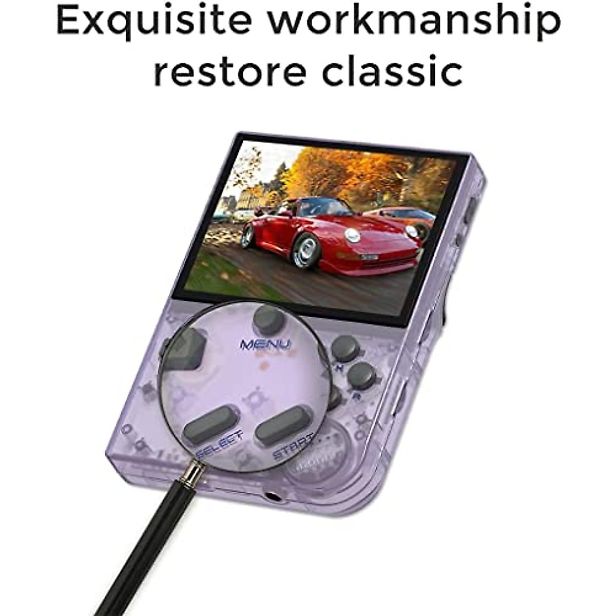 RG35XX Handheld Game Console with 5000 Games, 3.5inch IPS OCA Screen Linux System Chip Cortex-A9 Portable Handheld Nostalgic Arcade Retro Game Machine, 64g, 2100mAh (RG35XX Purple)