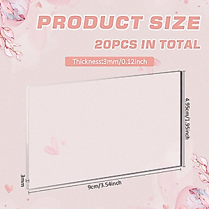 BENECREAT 20PCS 3.5x2 Inch Clear Acrylic Sheet Rectangle Table Place Cards Name Plates for Banquet Wedding Christmas Party Decoration, Office Sign, DIY Project, 3mm Thick