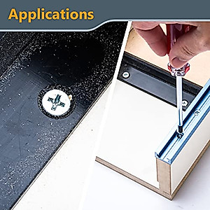 POWERTEC QWS1006#8 x 1/2” Wood Screw Set, Phillips Flat Head Deep Thread Screws - 100 Pack