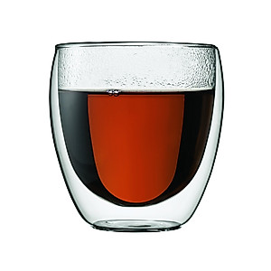BODUM Double Wall Glass Set, 0.08 l, 0.35 l, 2 pcs, 4 Count (Pack of 1)