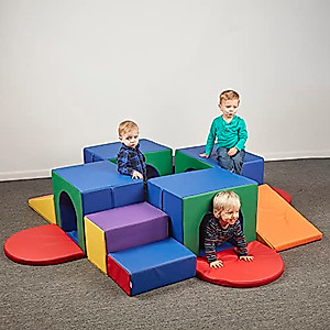 ECR4Kids SoftZone Four Tunnel Maze, Toddler Playset, Assorted, 15-Piece