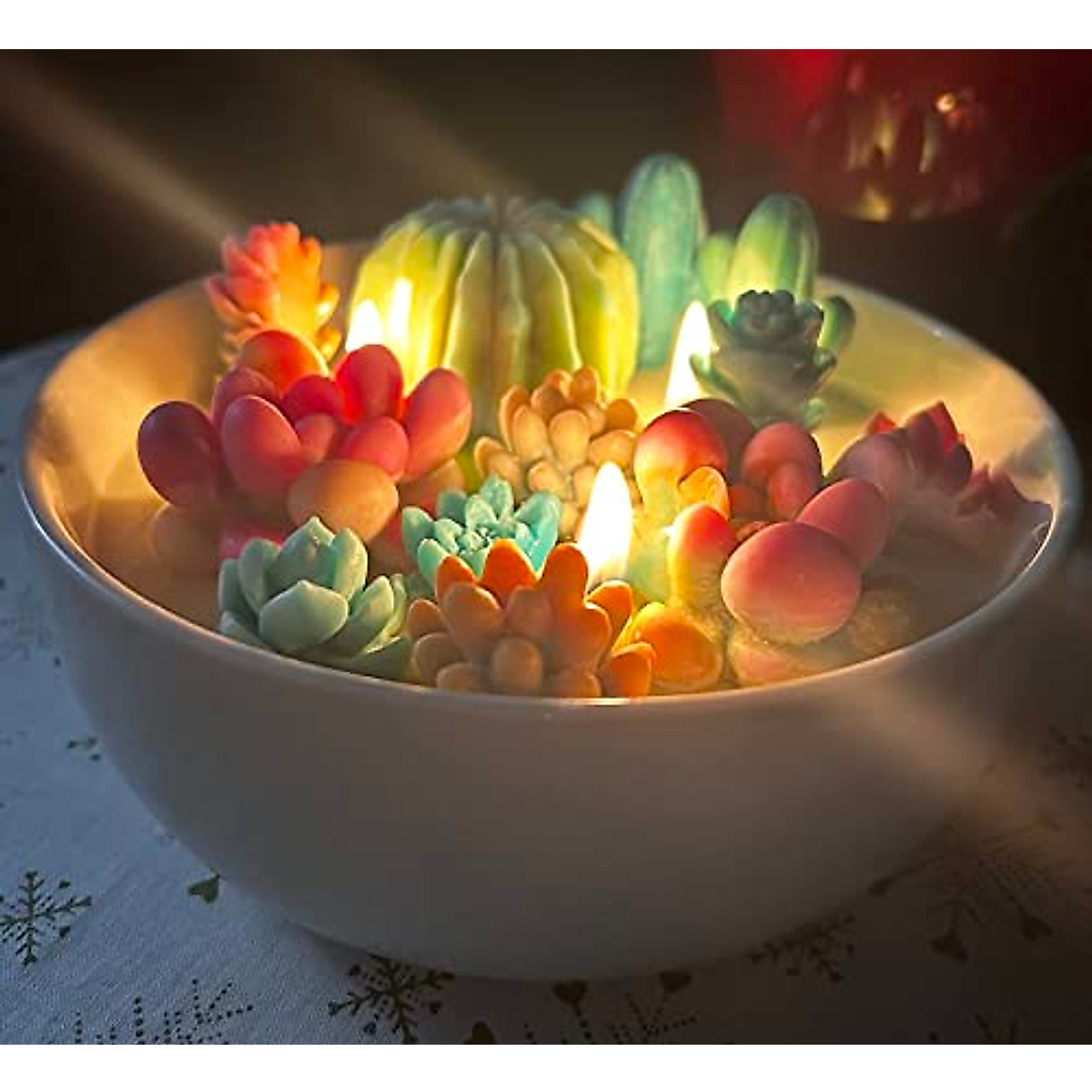 Navani Succulent Silicone Mold, Cactus Resin Mold, Candle Mold Silicone for DIY Handmade Soap, Candle, Cake Decoration - 9 Pcs