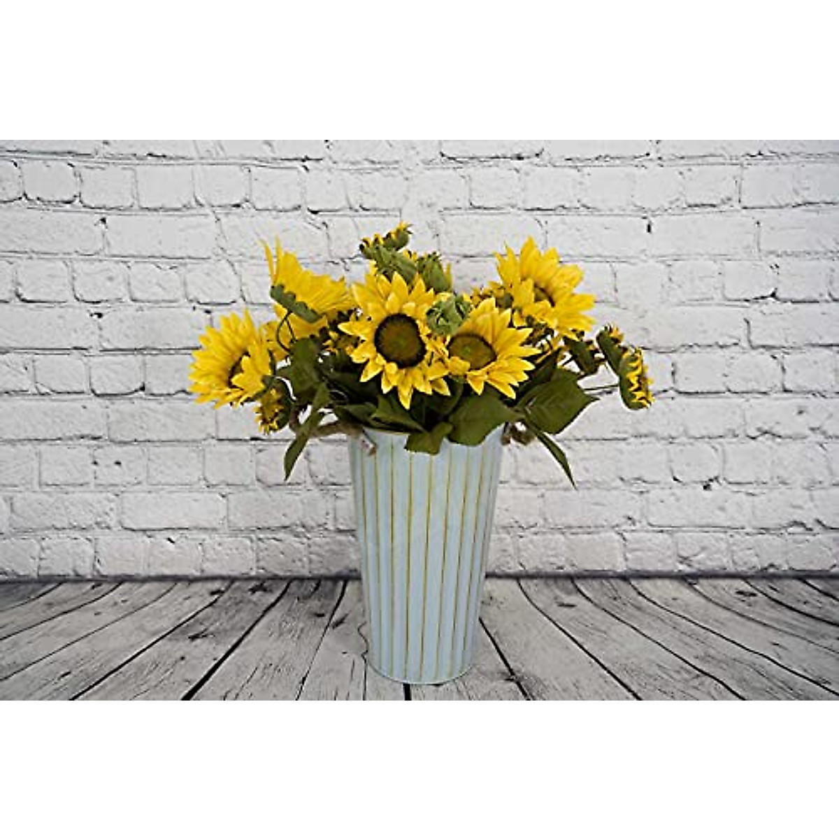 Harfirbe 5X7ft White Brick Photography Background Retro Wooden Floor Portrait Photo Studio