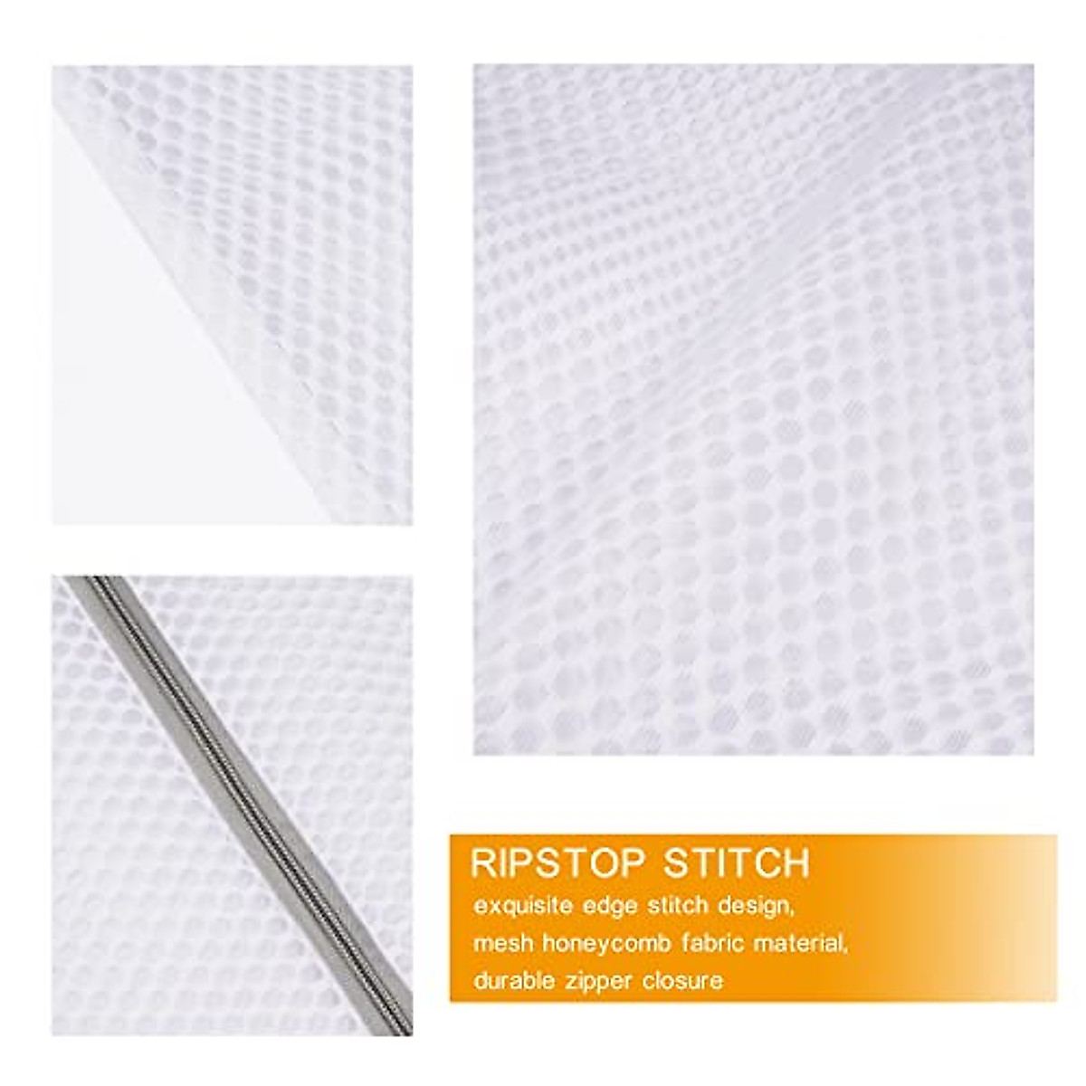 Washable Garment Delicates Laundry Bags - Simply JT Pack of 4 (1XL, 1L, 1M, 1S). Durable 120g Honey Comb Mesh Reusable Washing Bag for Underwear Bra Lingerie Clothes and Organization for Travel