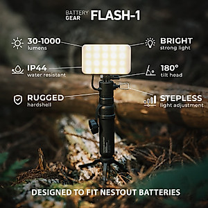 ELECOM NESTOUT 15000mAh Outdoor Power Bank + 4-Panel Solar Panel Charger + Flash-1 LED Flash Light Panel 1000 Lumen - Beige