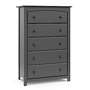 Storkcraft Kenton 5 Drawer Dresser (Gray) & STORKCRAFT Alpine 6 Drawer Dresser - Gray