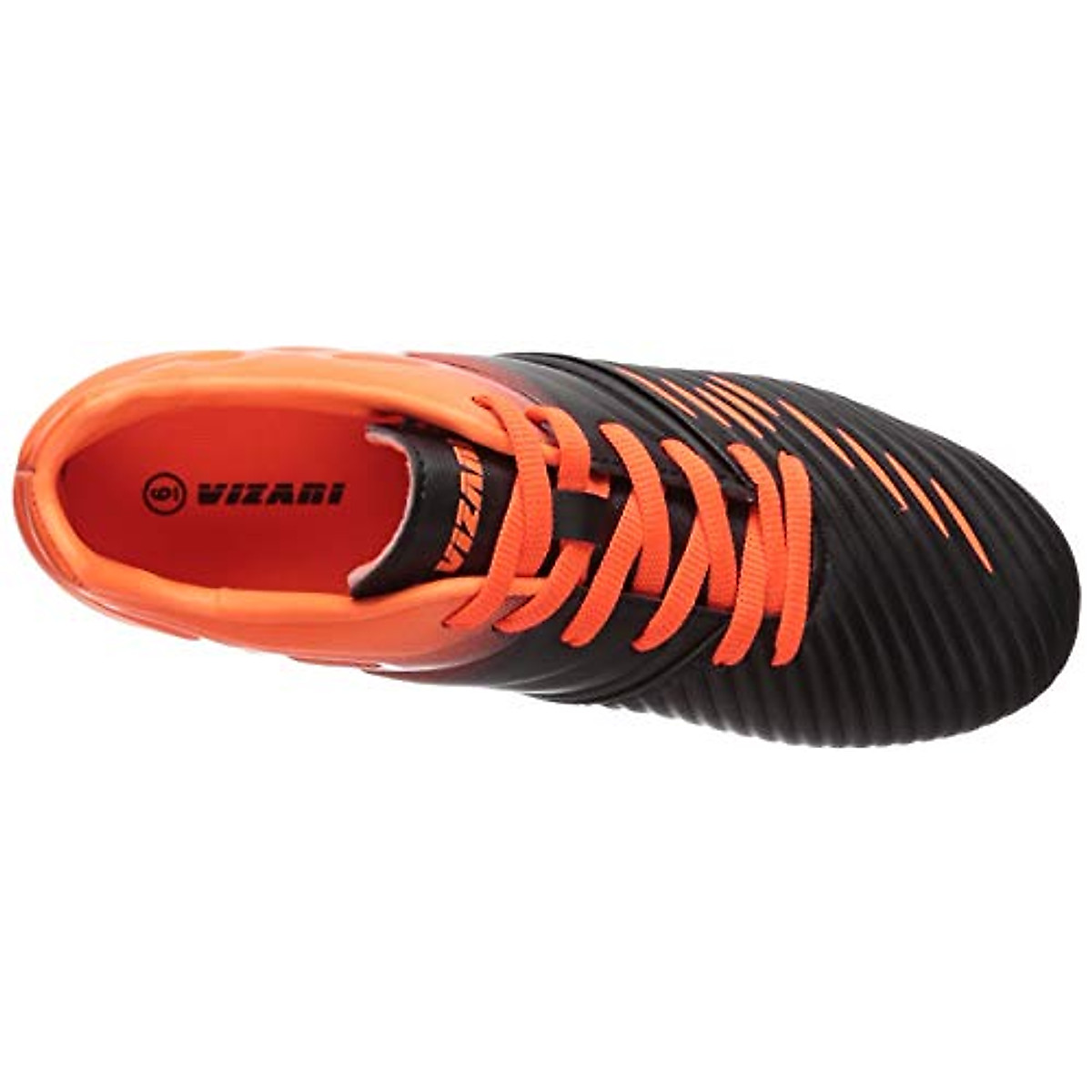 Vizari Liga FG Soccer Shoes for Kids, Firm Ground Outdoor Soccer Shoes for Kids (8, Black/Orange)