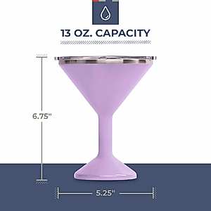ORCA Tini 13oz Stainless Steel Martini Glass | Temperature Insulated Tumbler for Every Outdoor, Picnic, Poolside, Beach & Patio Party — Dusty Rose