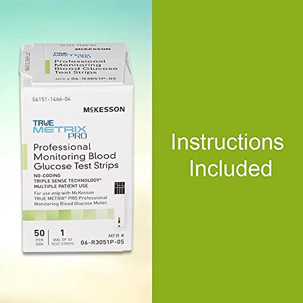 McKesson True Metrix Pro, Blood Glucose Test Strips, Multiple Patient Use, 50 Strips, 24 Packs, 1200 Total