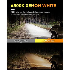 OXILAM H7 LED Bulbs 400% Brighter, 6500K Cool White 8 LED Chips No Dark Spot, 1:1 Size No Adapter Required, All-in-One Forward Light Fog Lights Replacement, Pack of 2