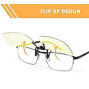 PSI Clip on Blue Light Blocking Glasses Lens Over Prescription Glasses, Computer Glasses Video Gaming Glasses,Relief Eye and Good for sleep