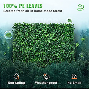 VEVOR 24PCS 20"x20" Artificial Boxwood Panels,Boxwood Hedge Wall Panels,Artificial Grass Backdrop Wall 1.6", Privacy Hedge Screen UV Protected for Outdoor Indoor Garden Fence Backyard