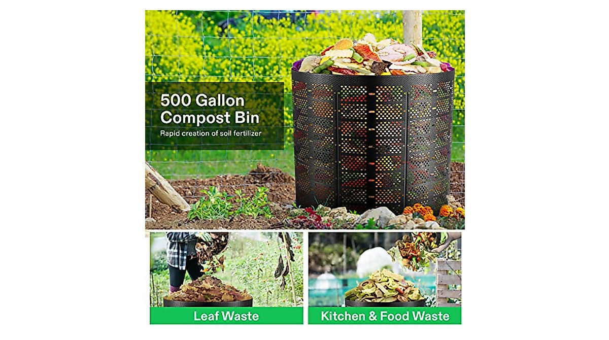 VIVOSUN 500 Gallon Compost Bin - Easy Setup & Durable