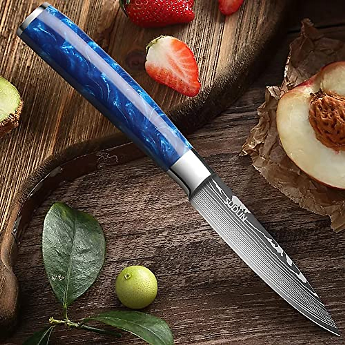 SUDUN Professional Paring Knife 3.5 inch Small Kitchen Knife Ultra Sharp German Stainless Steel 7Cr17Mov Fruit and Vegetable Cutting Chopping Knives - Full Tang Ergonomic Handle