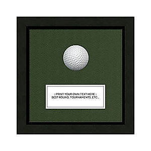Hole in One 7x7 Black Golf Ball Frame Moulding blk-004 Shadowbox Frame, Green Mat (Card & Ball not Included)