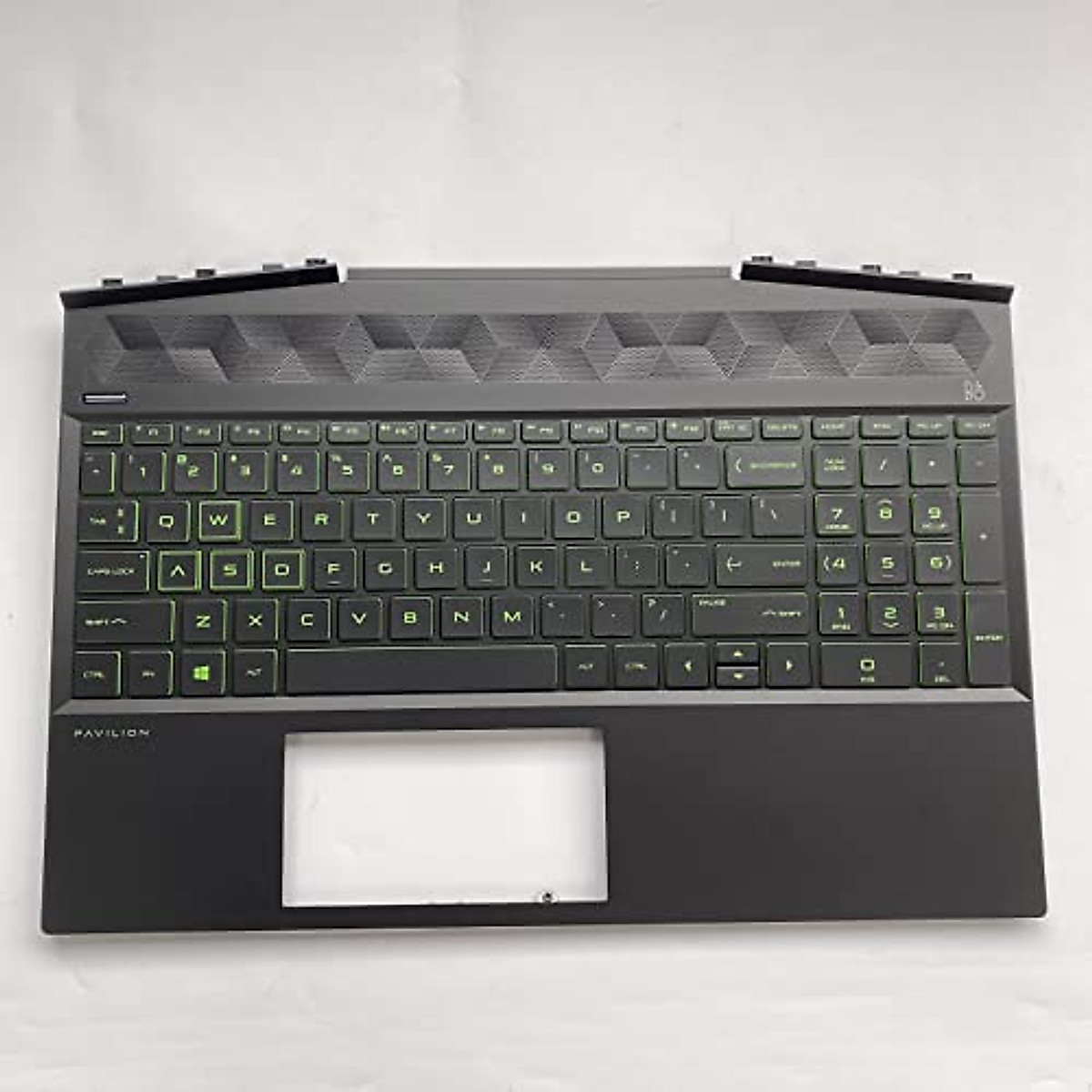 Replacement for HP Gaming Pavilion 15-DK 15-DK0126TX TPN-C141 Laptop Upper Case Palmrest Green Backlit Keyboard Assembly Part L57593-001 AP2K8000310
