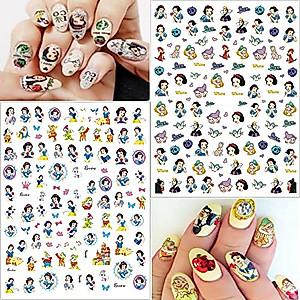 6 Sheets Kawaii Nail Art Stickers 3D Anime Design Nail Charms Cute Cartoon Nail Stickers Self-Adhesive Acrylic Nail Art Supplies Mermaid Nail Decals for Women Girls Kawaii Nails Art Decorations