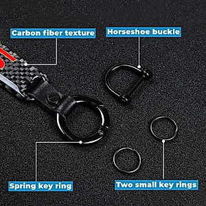 HUIANTS Carbon Fiber Style Car Keychain Si Emblem Key Chain compatible with Honda Civic Si Accessories