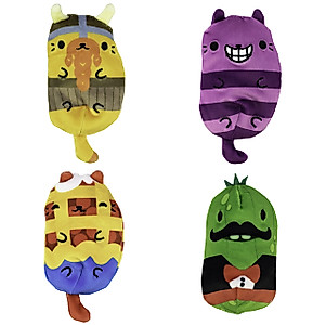 Cats vs Pickles - 12-Pack #9-4" Cute Cuddly Collectible Bean Plush Toy - Featuring Pickles: Foul Baldrick, Leaf Pickleson, and Fitzgherkin. Great for White Elephant, Gift Exchanges & $10 Gifts.