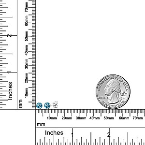 Gem Stone King 925 Sterling Silver Round 4MM Gemstone Birthstone Stud Earrings for Women