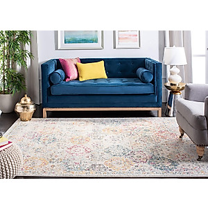SAFAVIEH Madison Collection X-Large Area Rug - 11' x 15', Grey & Gold, Boho Chic Distressed Design, Non-Shedding & Easy Care, Ideal for High Traffic Areas in Living Room, Bedroom (MAD611F)